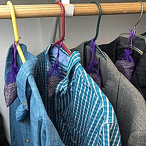 Lavender Sachets - Dried Lavendar Flower Sachet Bags (18 Pack) for Home Fragrance and Long-Lasting Fresh Scents, Natural Moths Away for Clothes Closets. Protect & Defend Clothing.