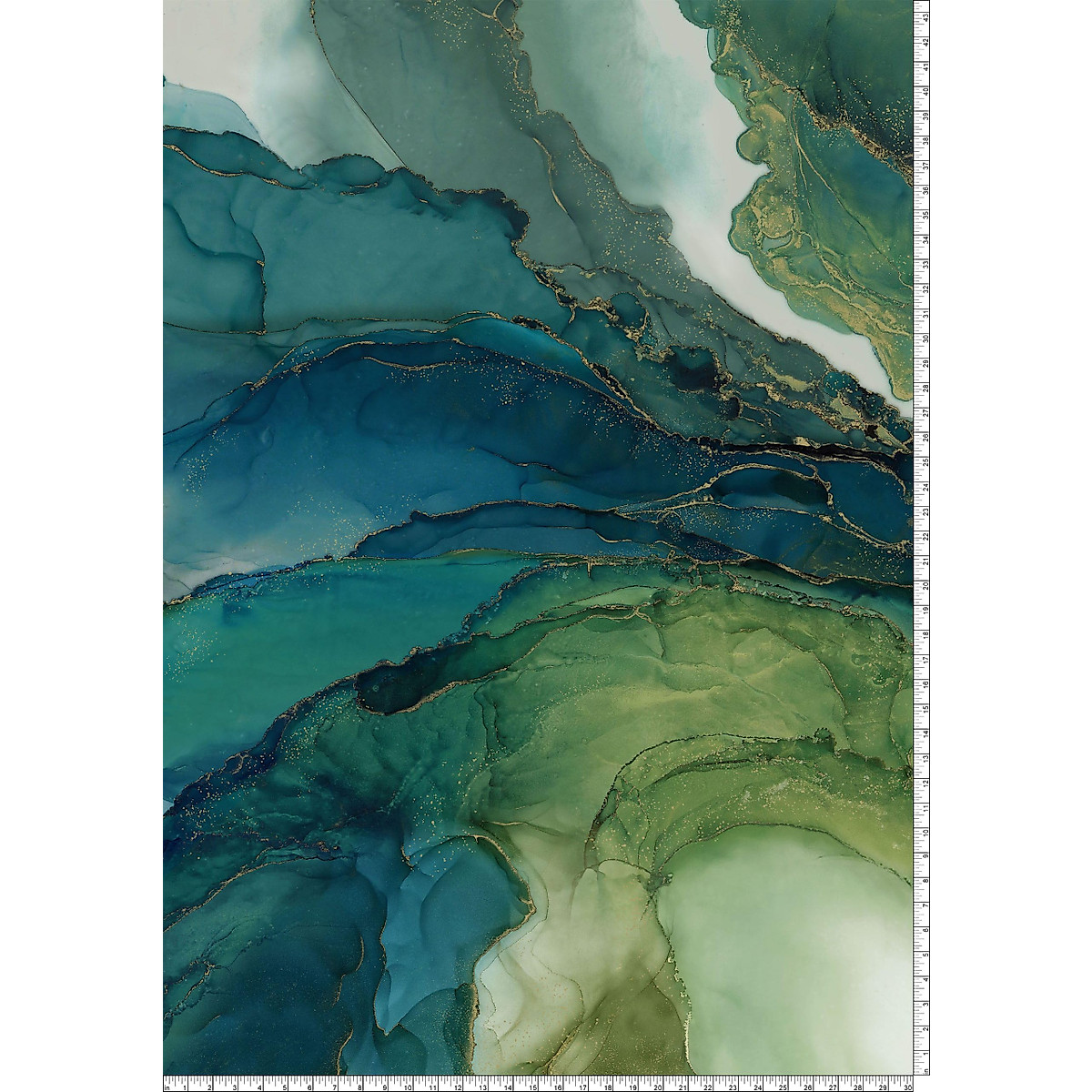 Northcott Midas Touch 30" Multi Texture Panel W/Metallic Gold Teal/Green