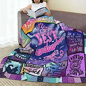 Lviliss Granddaughter Gifts from Grandma, Gifts for Granddaughter, to My Granddaughter Throw Blanket 50"x60", Granddaughter Blanket from Grandma, Granddaughter Gifts for Birthday Graduation Christmas