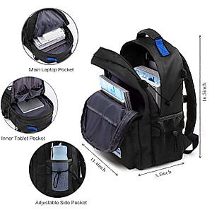 Victoriatourist Casual Daypack College Laptop Backpack for Men Women Water Resistant Stylish Bookbag Lightweight Travel Bag Hiking Backpacks with Anti Theft Pocket Fits 14-15 Inch Computer(Black)