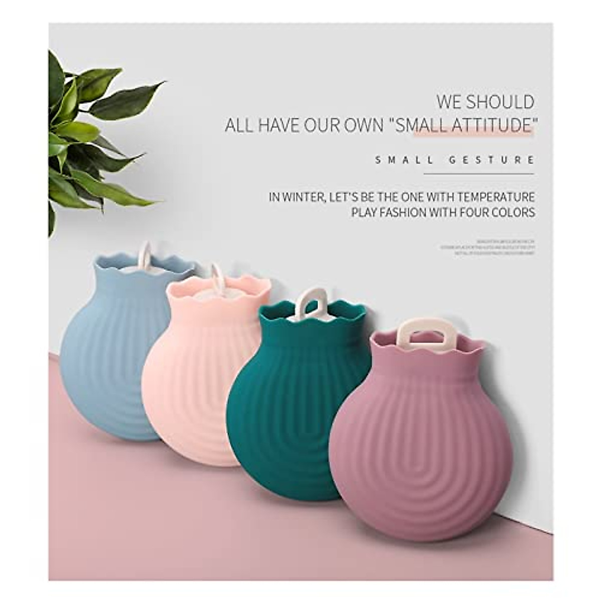 PSBYW Silicone Hot Water Bottle Hand Warmer Stomach Warmer Hot Water Bottle Heating Refrigerated Ice Pack Can Be Used to Warm Women's Palace Hands (Color : 6)