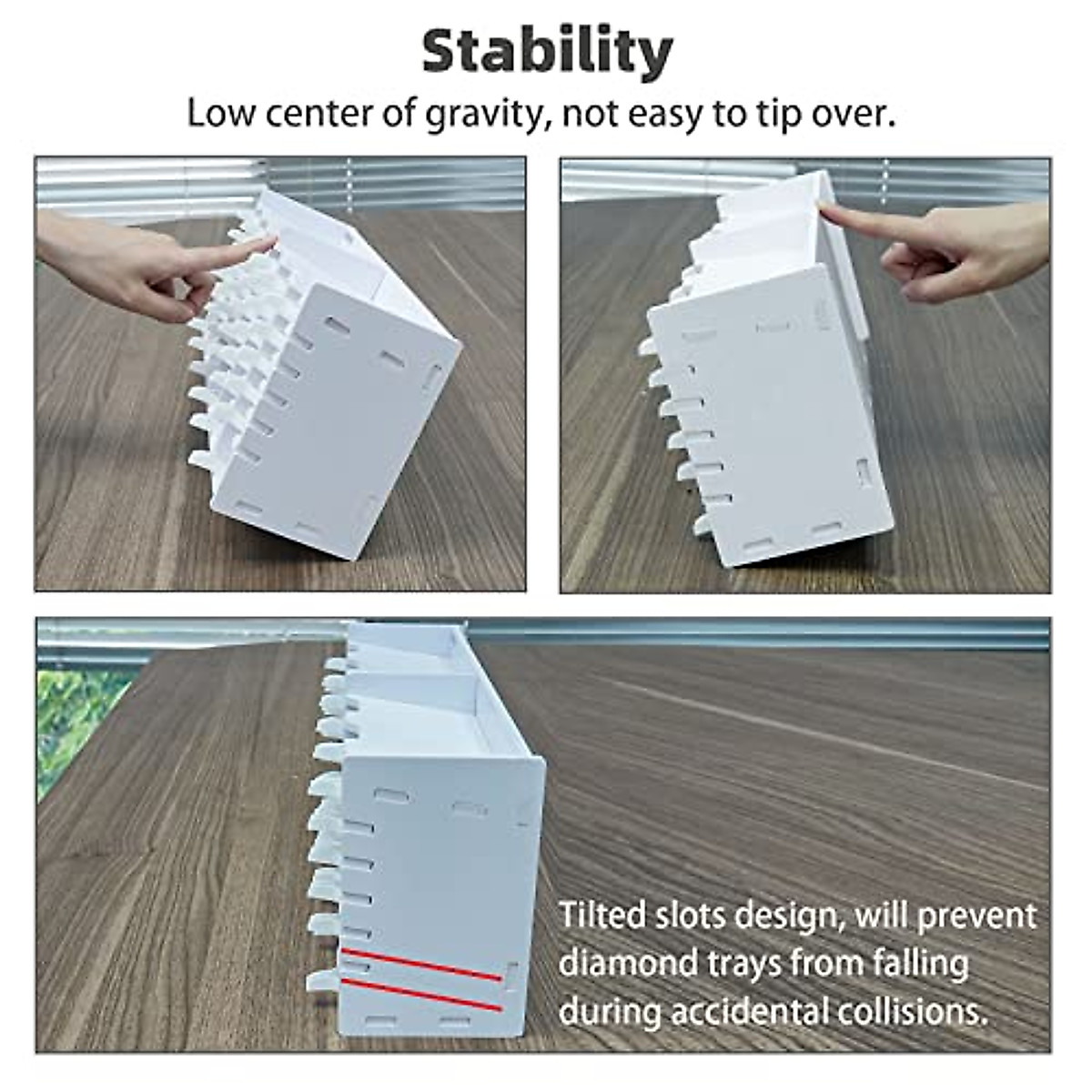 Sanfurney 36 Slots Diamond Painting Tray Tower Organizer with Drill Pen Holder, Multi-Boat Plates Storage Rack, Diamond Painting Accessories Kits, Gift for Adults DIY Craft Arts (36 Trays Included)