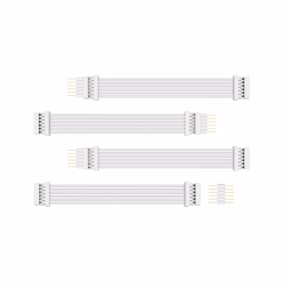 Litcessory Flexible Corner Connector/Extension Cable for Philips Hue Lightstrip Plus (2in, 4 Pack, White - Micro 6-PIN V4)