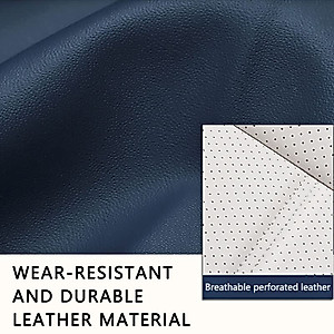 JOJ Car Seat Covers,5 Seat Car Seat Cover,No-Slip Waterproof Breathable Faux Leather Automotive Seat Covers Auto Interior Covers,Full Set,Cream Blue