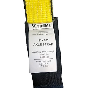 2" x 18"; 3,333 lbs. Working Load Limit Premium axle Strap, Race Car Carrier Hauler Trailer Tow Truck Wheel Tie Down