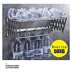 XMCX Retractable Laundry Drying Rack Wall Mounted Hanging Dryer Bathroom Towel Rack with Hook Space-Saving Washing Clothesline Easy Storage (Size : 100cm/39.4inch)