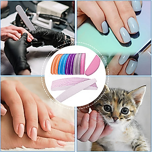 Nail File and Buffer (20 Pcs), Buffer Block Nail Files Double Sided 100/180 Grit for Acrylic and Natural Nails, fingernail Emery Board Buffing Blocks Manicure Set Nail Care kit Tool Halfmoon Arc