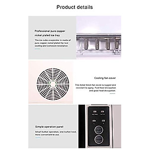 Ice Cube Makers, Mini Automatic Ice Maker, Electric Bullet Round Block Ice Cube Making Machine 15kgs/24H Small Bar Milk Tea Coffee Shop