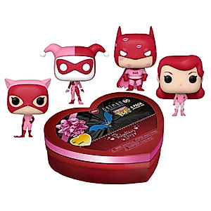 Funko Batman The Animated Series Pocket Pop! 4 Pack Happy Valentine's Day Heart Shaped Gift Box