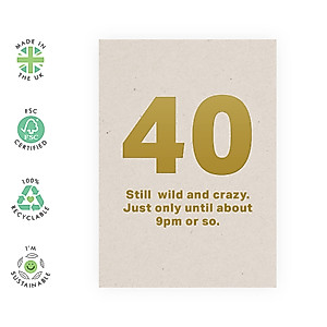 CENTRAL 23 40th Birthday Card for Women - Forties Fortieth - Birthday Card Sister Brother Best Friend - Men Birthday Cards - Age 40 - Comes With Fun Stickers - Made In The UK