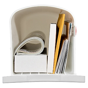 Gibraltar Mailboxes Parsons Medium Capacity Rust-Proof Plastic White, Post-Mount Mailbox, PL10W0201