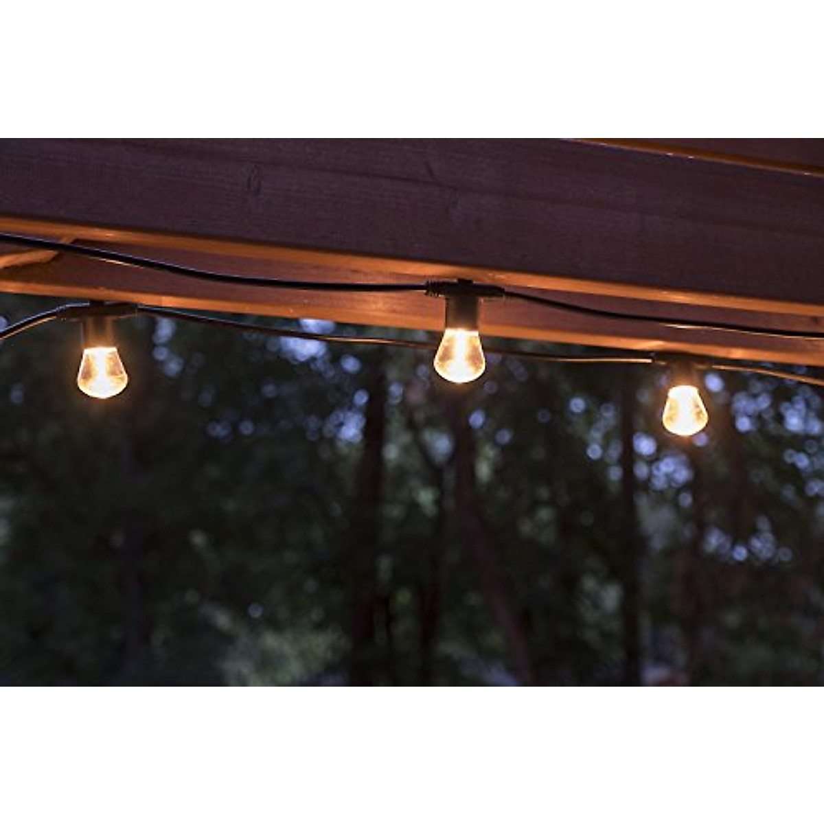 Lights By Night LED Bistro String Lights 12 ft | 6 Shatter Resistant Lifetime Bulbs, 2200K Warm White, Weather Resistant, Indoor/Outdoor, Commercial Grade, Perfect for Backyard, Porch, Patio, 38353