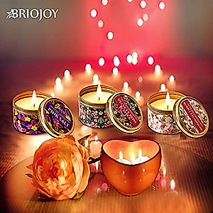 Briojoy Gifts for Women - Scented Candle Gift Set for Wife, Girlfriend, Mom, Best Friend, Daughter - Valentines Day Gift for Her - Lady Birthday Gift - All-Natural Soy Wax Candles - Spa Relaxing
