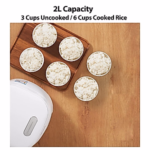 Joydeem Ceramic Rice Cooker FD20S-W, 3 Cups Uncooked Rice Cookers with Pure Ceramic Inner Pot, 24h Dealy Start, 2L, White