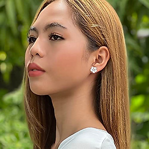 Sterling Silver 1/2 Inch Hibiscus Stud Earrings