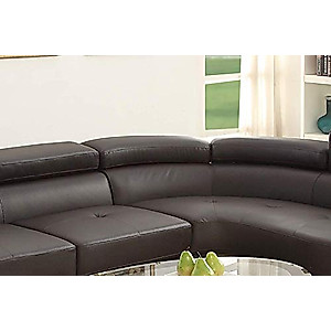 Poundex F6984 Bobkona Isidro Faux Leather sectional