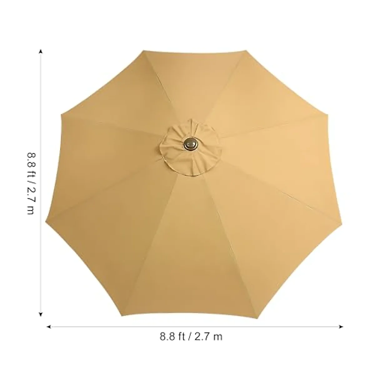 9ft Round Patio Umbrella Surface Sun Umbrella for Garden Yard Picnic Outdoor Replaceable Umbrella Surface