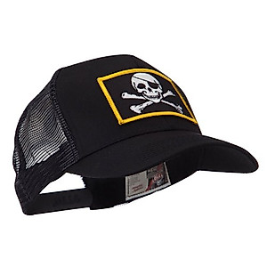 e4Hats.com Skull and Choppers Embroidered Military Patched Mesh Cap - Jolly Roger OSFM