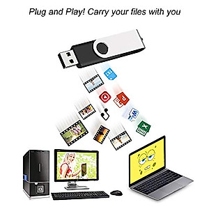 50 Pack 8G USB Flash Drives, MONGERY USB 2.0 Memory Stick Swivel Thumb Drives Jump Drive for PC Laptop Computer(8G, 50Pack)