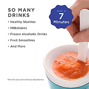 ZOKU Jumbo Slush and Shake Maker, Compact Make and Serve Cup with Freezer Core Creates Single-Serving Smoothies, Slushies and Milkshakes in Minutes, BPA-Free, Bright Blue