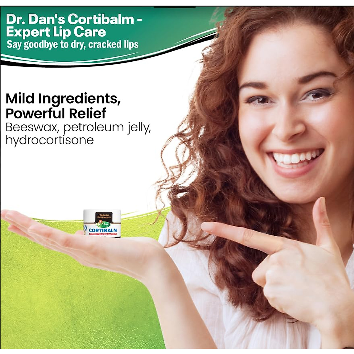 Dr. Dan's Cortibalm Jar - 1 Pack - for Dry Cracked Lips - Healing Lip Balm Jar for Severely Chapped Lips - Designed for Men, Women and Children -