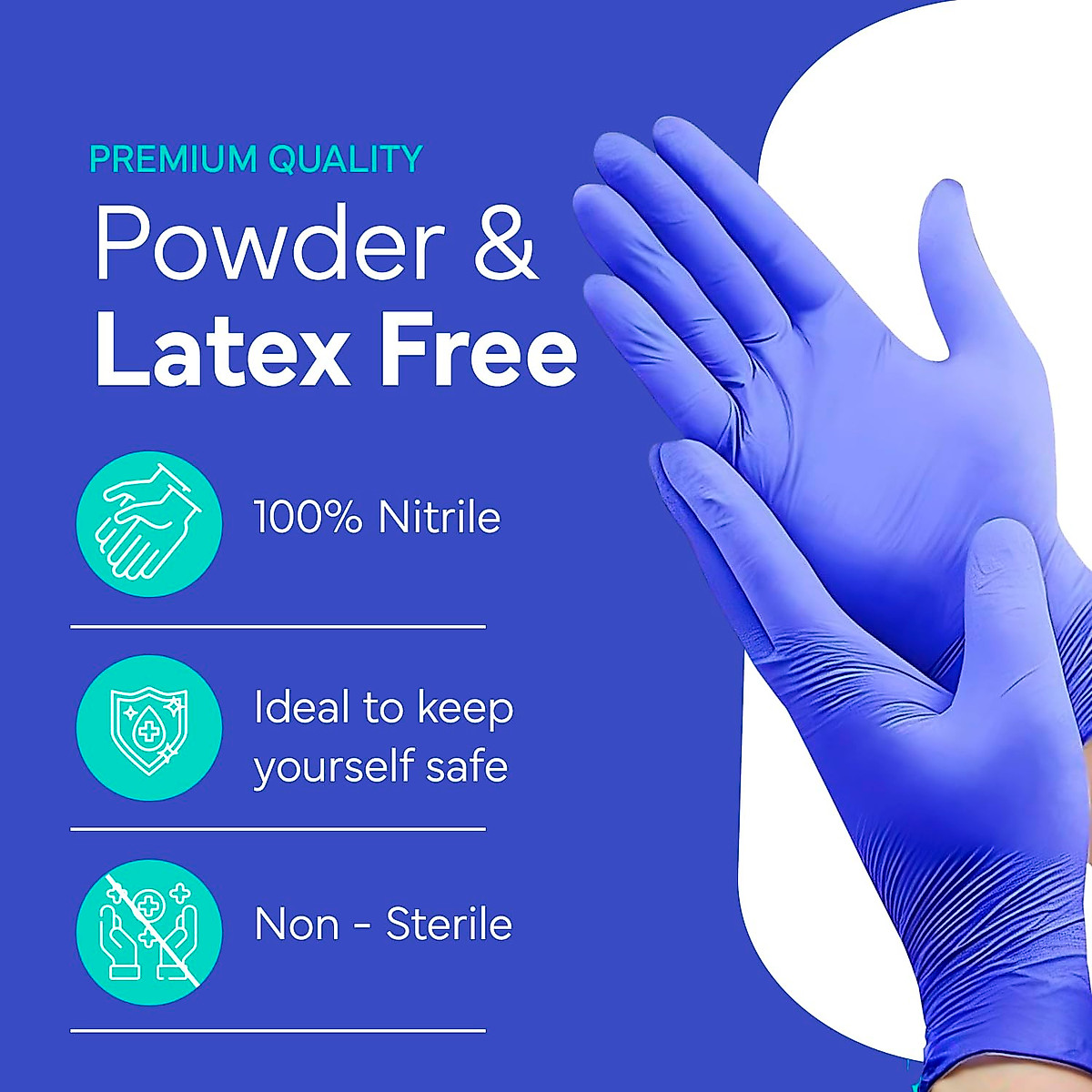 OWELL Nitrile Gloves Disposable Latex Free Medical Exam Gloves Powder Free Nitrile Gloves X-SMALL Disposable Gloves Rubber Gloves Disposable Medical Gloves Latex Free Gloves X-SMALL - 100 Count