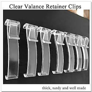 2.5 Inch Valance Clips, Clear Plastic Valance Clips for Blinds, Hidden Blinds Valance Clips for Horizontal Blind Valance (12 Pieces)