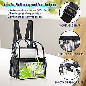 Mildbeer Mini Clear Backpack Stadium Approved 12x12x6 Clear Stadium Bag, Clear Bags for Concerts, Clear Festival Bag