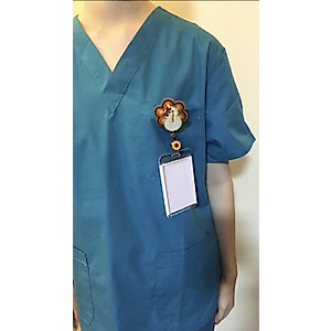 Thanksgiving Turkey Retractable Name Card Badge Holder Reel with Alligator Clip, 24 inches Thick Pull Cord