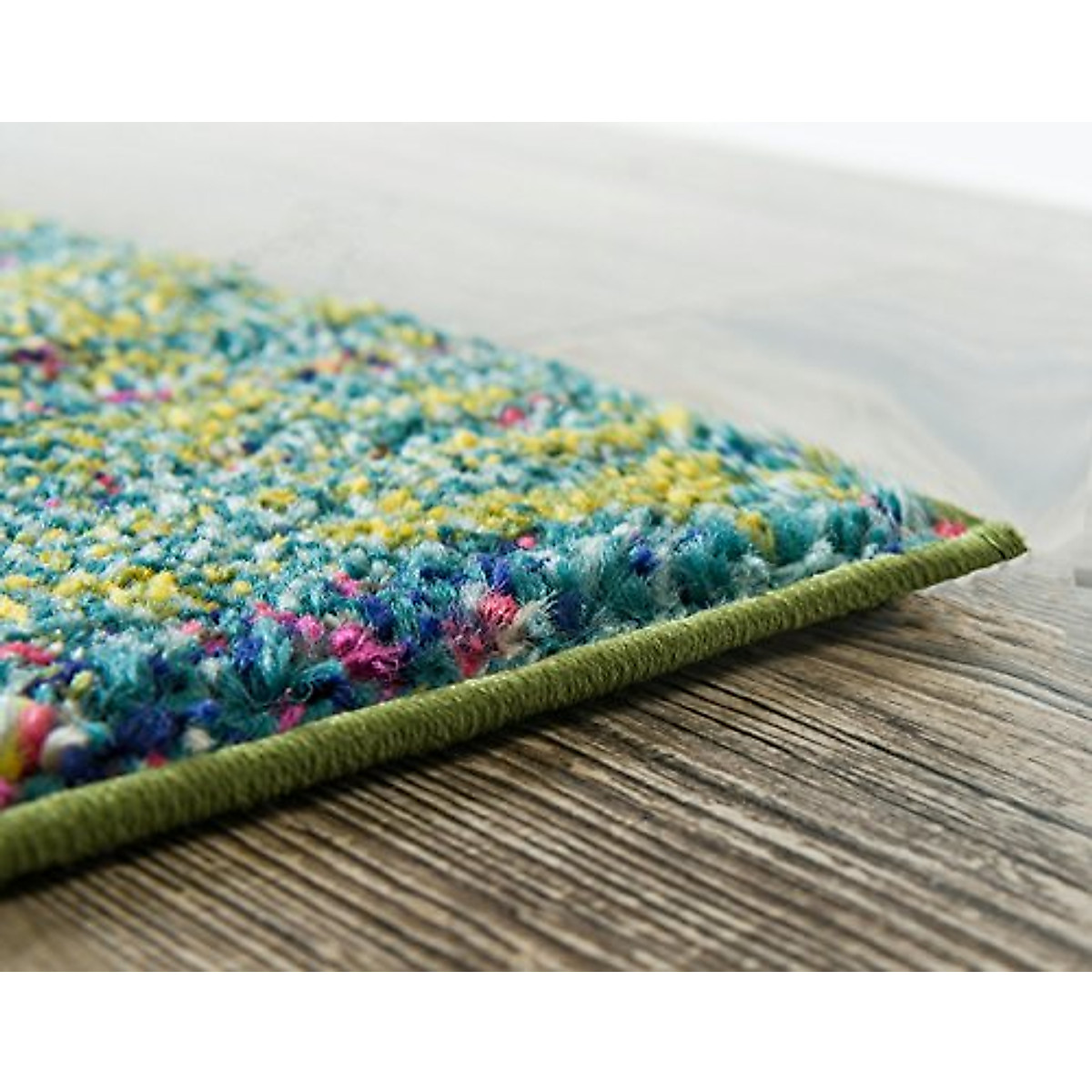 Unique Loom Vita Collection Saturated Over-Dyed Traditional Gradient Area Rug, 2 ft 2 in x 3 ft, Olive/Yellow