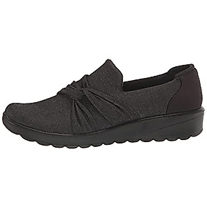 BZees Women's Glimmer Slip-Ons Loafer, Black Shimmer, 10