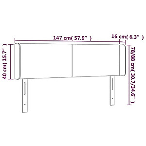 Headboard with Ears Dark Gray 57.9"x6.3"x30.7"/34.6" Fabric Relax in Style and Comfort Upgrade Your Bedroom Decor
