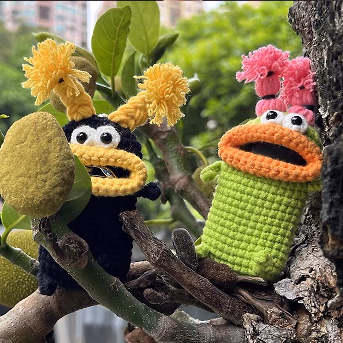 OVNMFH Handmade Crochet Key Case/Holder, Cute Crochet Sausage Mouth Car Key Case, Hand Knitting Yarn Crochet Key Case, Unique (15)