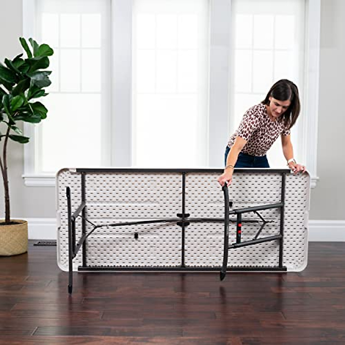 Lifetime, Commercial, Almond 6-Foot Adjustable Height Nesting Table