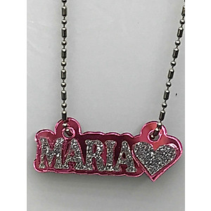 MIRROR MANIA Personalized Name Plate Custom Name Necklace Nameplate Name Laser Cut, Diamond Look, Made To Order Any Name - Dazzling and Stunning!