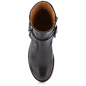 Frye Veronica Harness Short 6" Booties for Women - Leather Upper with Luxurious Leather Lining, Inside Zipper, Snap Harness, and Rubber Lug Outsole, Black - 8 M