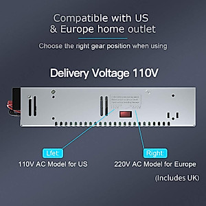DC 12V 30A Power Supply 360W Universal Regulated Switching AC to DC Converter AC110V/220V (SMPS) Transformer Driver Adapter for LED Strip Light, CCTV Camera Security System, Radio, Computer Project