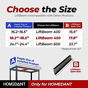 HOMEDANT Z 450 Metal Reinforcement Support Beam to Strengthen Heavy Duty Garage Shelf, Movable Accessory Parts for Shelving, Powerful Load-Bearing Boost for Shelf Boards, Black 1 Set(2 pcs)