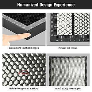 Honeycomb Work Table Desk Protector, Honeycomb Bed 330 x 330 mm Working Area, Honeycomb Panel with Metal Tray, for All Laser Engravers and Laser Cutters, CNC Cutters, Laser Engraving Machine