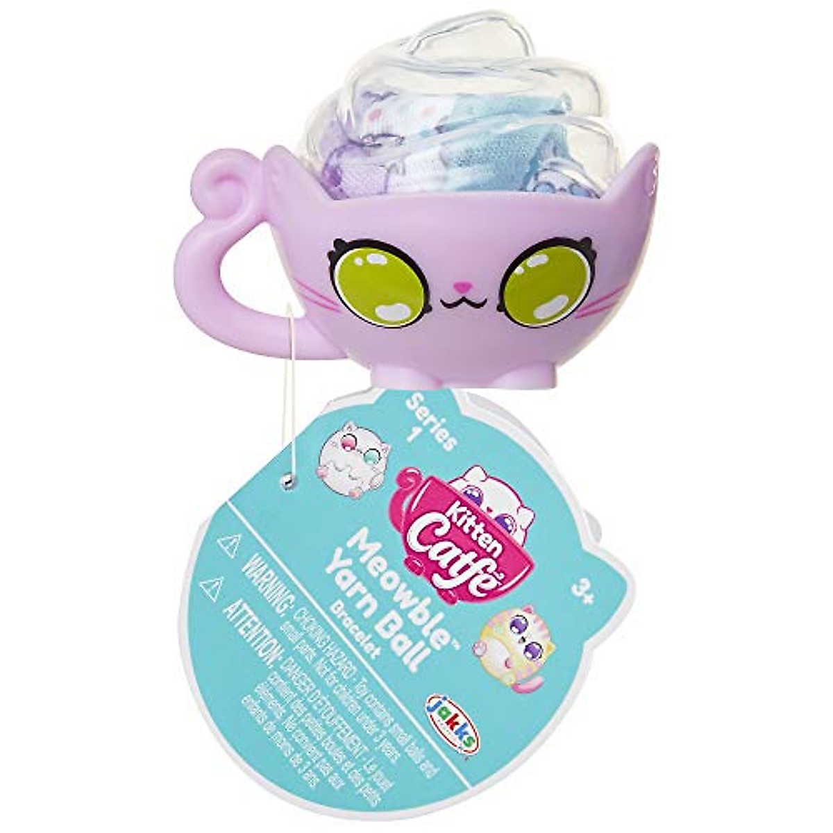 Kitten Catfé Meowble Yarn Ball Bracelet 4 Pack, Cat Ball Charms & Clasps Hidden in A Ball of Yarn to Create Your Own Friendship Bracelets with Charms! 24 to Collect in Series #1