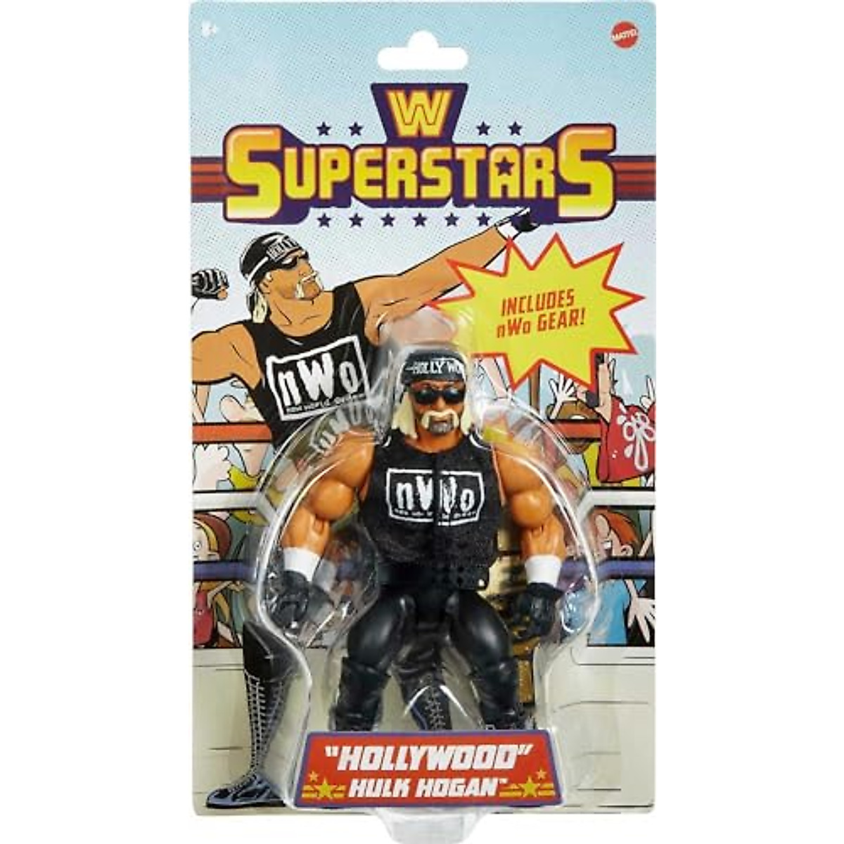 Mattel WWE Superstars Action Figure & Accessories, Series 1 “Hollywood” Hulk Hogan Retro Collectible with Swappable Hands