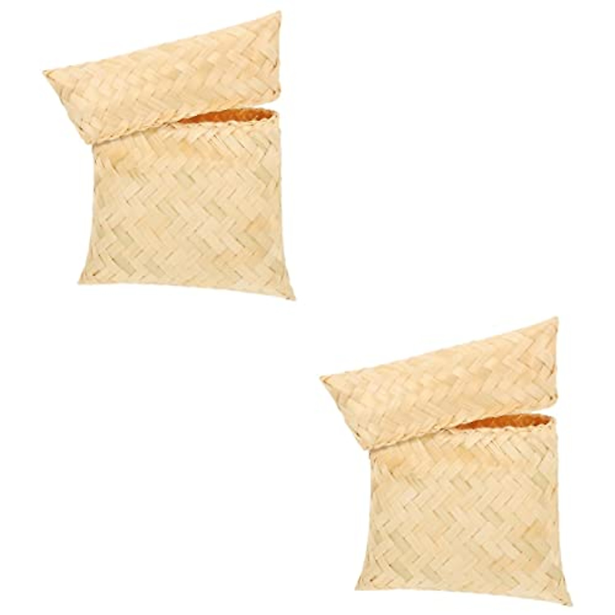 Cabilock Table Top Decor Bamboo Sticky Rice Basket s Wedding Decor 2pcs Bamboo Pillow Gift Box Decoration Bamboo Storage Tray Decor s Bamboo Food Basket Tablescape Decor