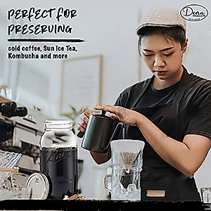 Wide Mouth Mason Jars 64 oz - 1/2 Gallon Mason Jar - Ball Mason Jars 64oz With Lids - Large Mason Jar 64 Ounce - Wide Mouth Half Gallon Mason Jars - Ball Canning Jars Wide Mouth (64 Ounce (2 Pack))