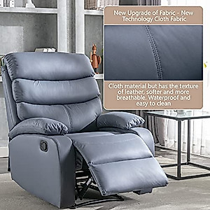 GNMLP2020 Manual Recliner Chairs for Adults, Small Recliner Chair for Small Space, Tech Cloth Lazy Boy Small Reclining Chairs for RV, Living Room, Dark Grey