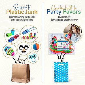 Sam & Sid 6 Pack (600+ Craft Items) Prefilled Birthday Party Favors for Kids Ages 5-12, Sensible Arts & Crafts Favors, Premade Goodie Bags, Mini Individual Craft Kits, Student Graduation Gifts