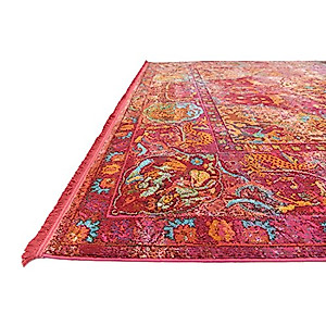 Unique Loom Baracoa Collection Area Rug - Rumba (8' 4" x 10' Rectangle, Red/ Brown)