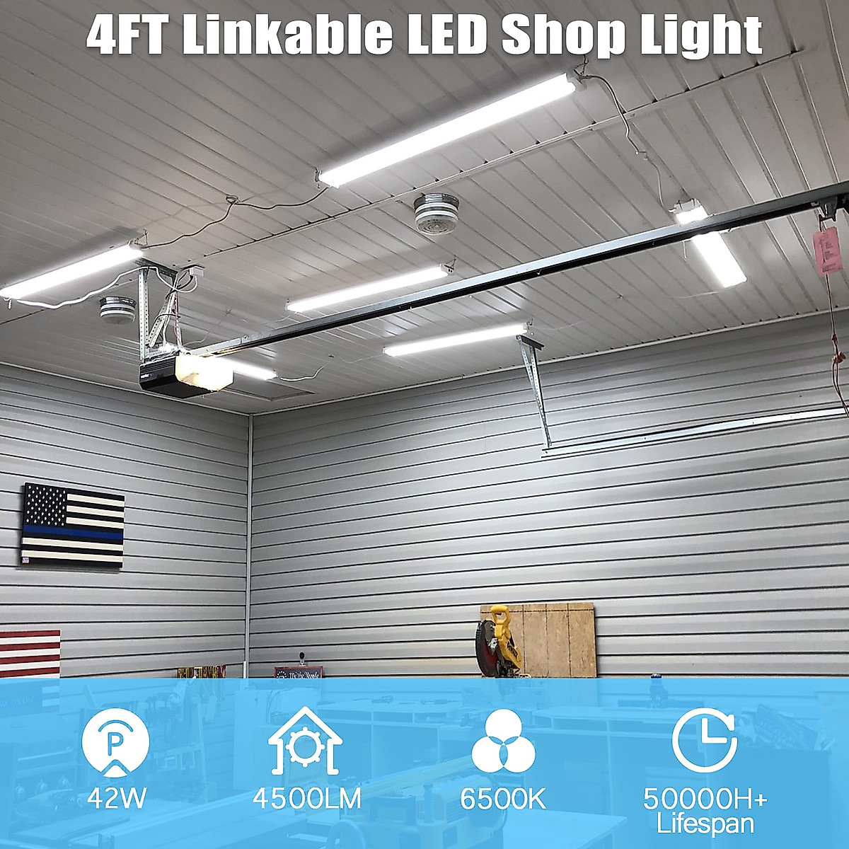THKSGOD Linkable LED Shop Light 4ft