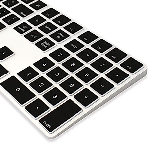 ProElife Ultra Thin Silicone Keyboard Cover Protector for 2019-2017 Apple iMac Magic Keyboard with Numeric Keypad A1843 Full Size Wireless Bluetooth Numeric Keyboard, US Enter (Black)