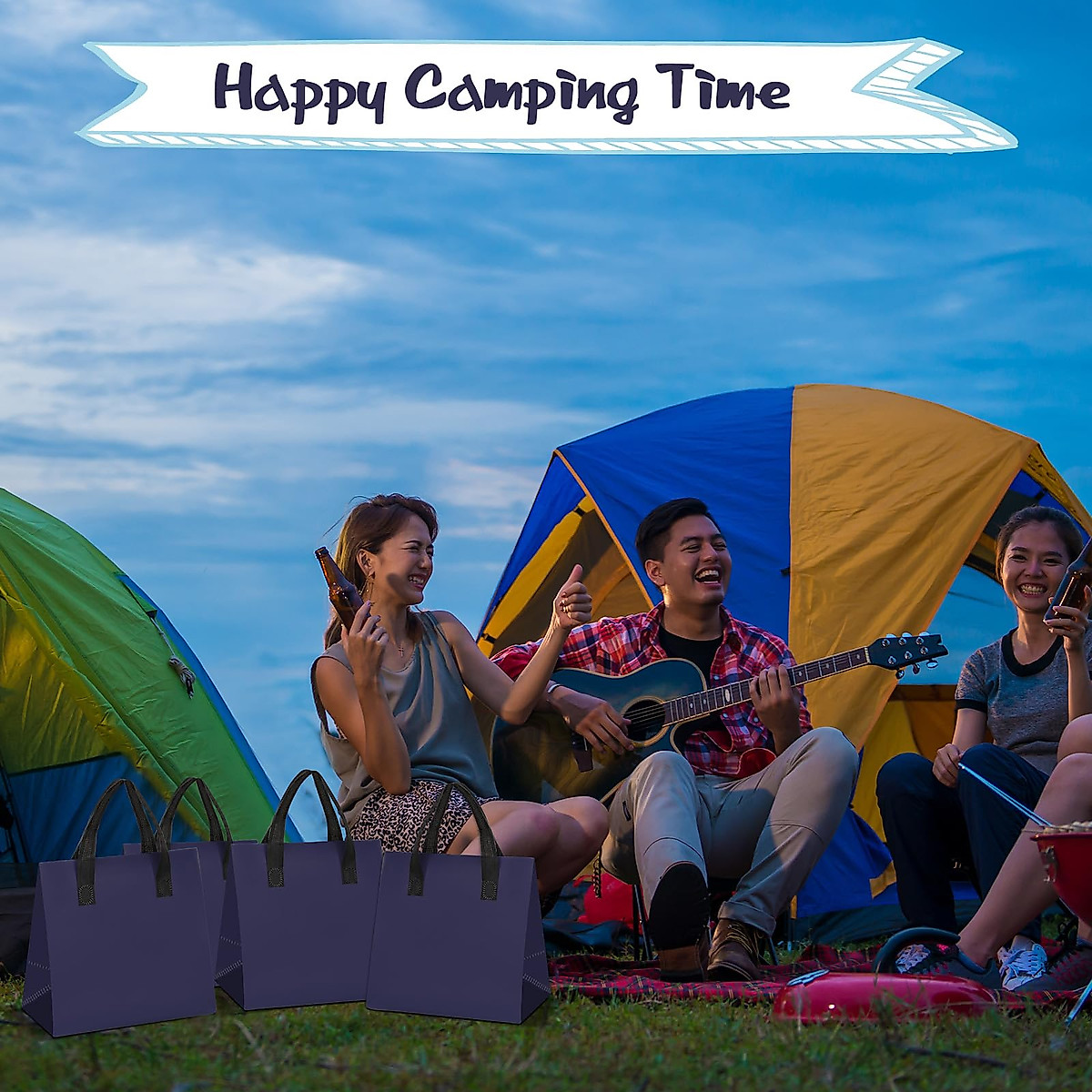 Kacctyen 150 Pcs Insulated Take Away Bags Bulk 9.5 x 9.5 x 6 in Thermal Insulation Food Bag for Coffee Milk Tea Hot Cold Seafood Cooler Bag Pizza Delivery Bags for Restaurant Grocery(Navy Blue)