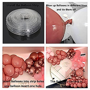 Oynearo Retro Pink Balloon Arch Garland Kit-124PCS Pink and Rose Gold Metallic Balloons for Wedding Bachelorette Anniversary Baby Shower Birthday Party Decorations Backdrop Decor